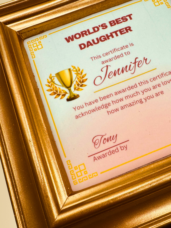 Best Daughter Certificate Brownie – Brownie Bonanza